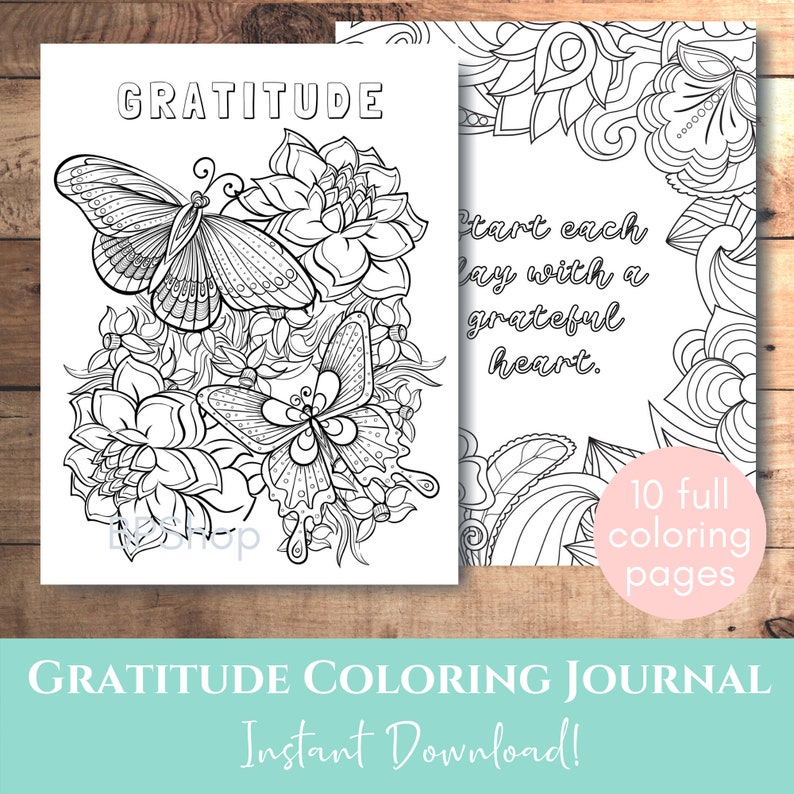 Gratitude Coloring Pages Gratitude Journal Printable Gratitude Journal ...