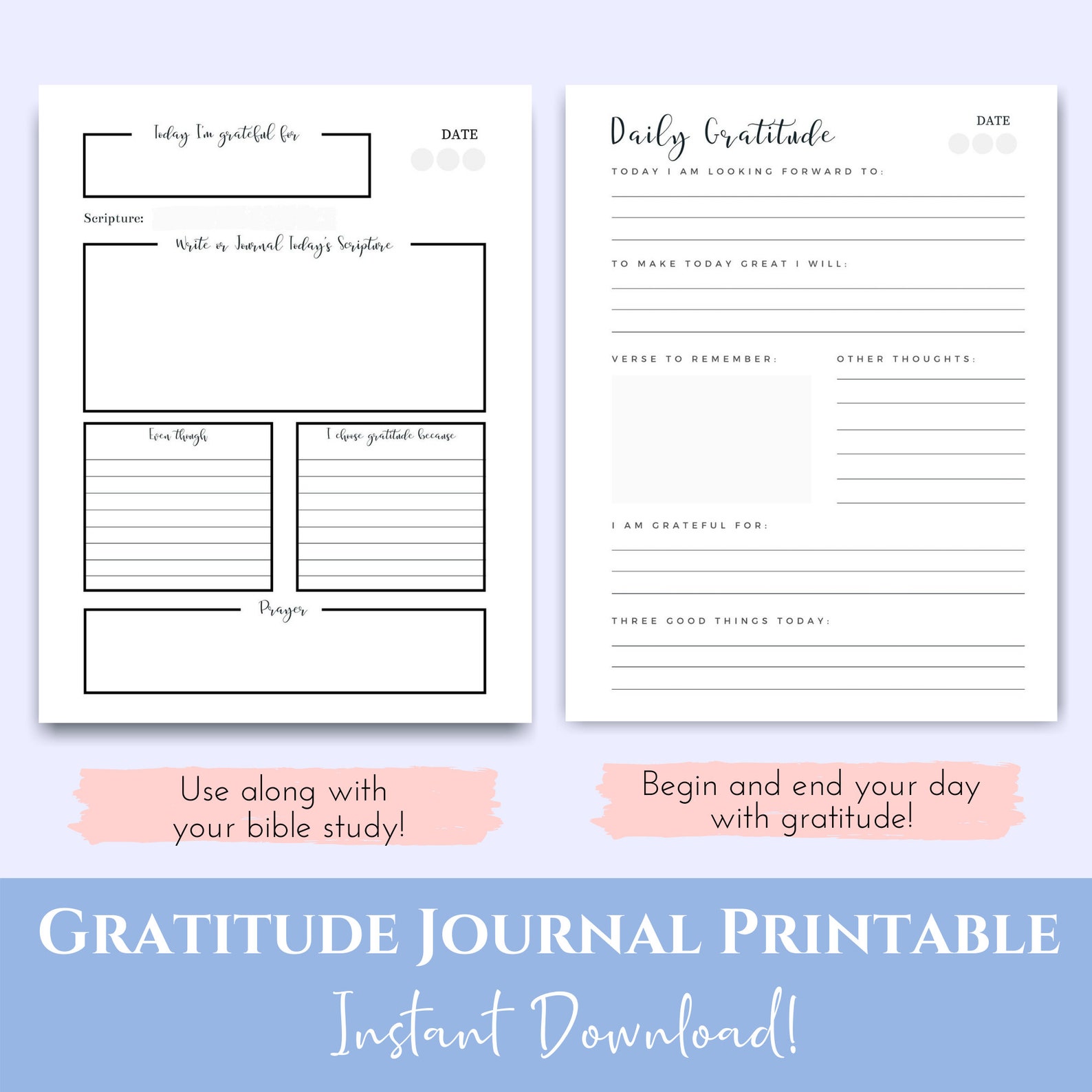 Daily Gratitude Journal | Gratitude Journal Printable | Gratitude ...