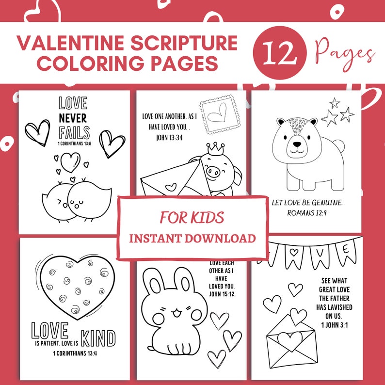 Valentine's Day Coloring Pages | Love Bible Verse Coloring Printable ...