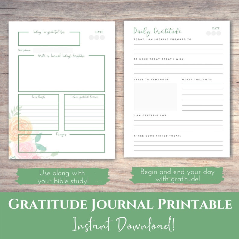 Gratitude Journal Printable | Daily Gratitude Journal | Gratitude ...