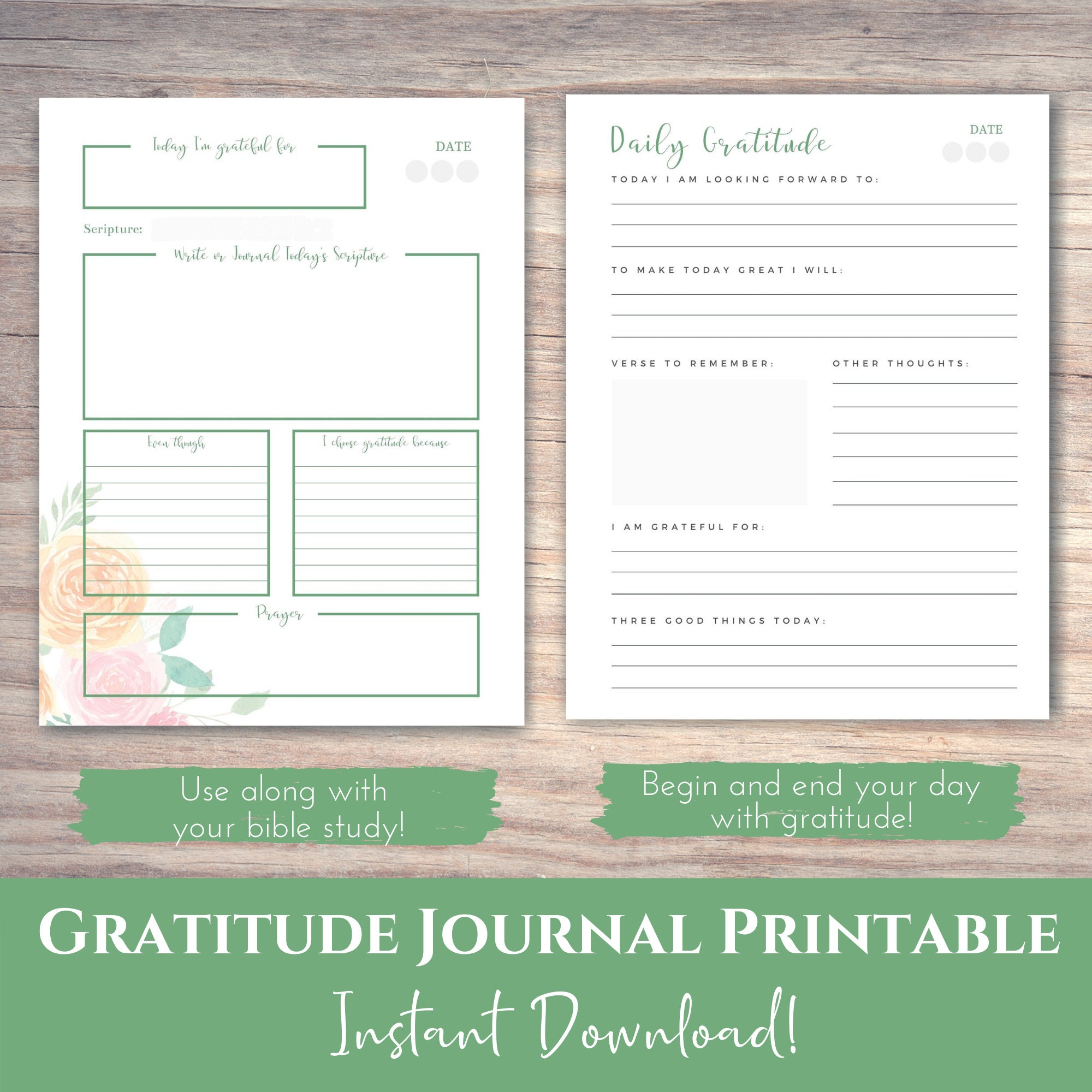 Gratitude Journal Printable | Daily Gratitude Journal | Gratitude ...