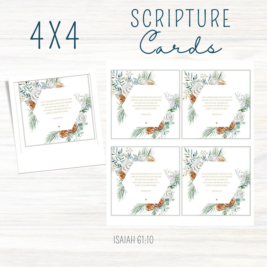 Isaiah 61:10 | Scripture Cards | Bible Verse Cards | Bible Memory Cards ...