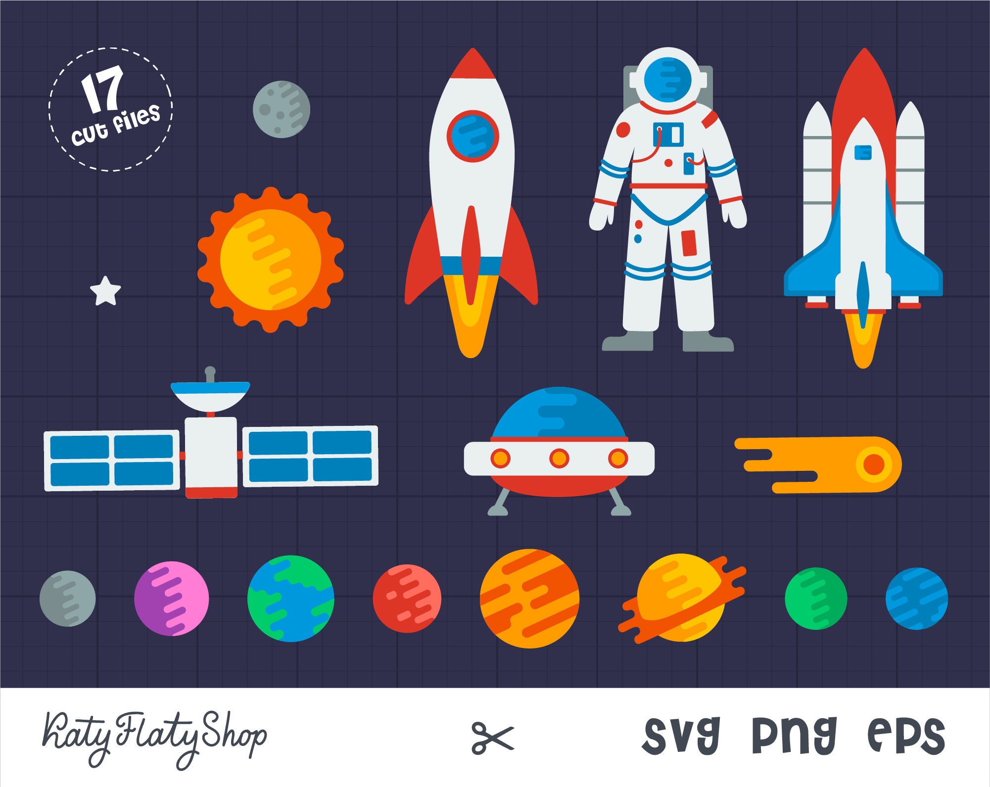 Outer Space Svg Rocket Svg Space Clipart Solar System Svg | Etsy