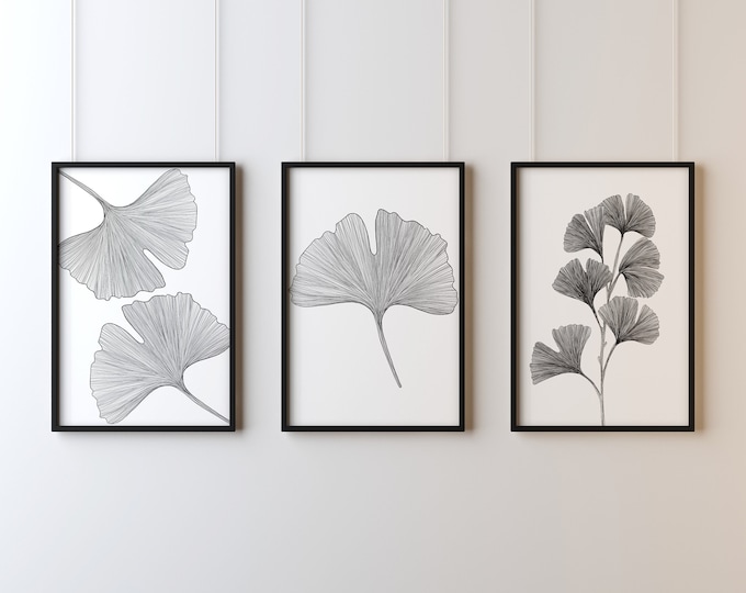 Gingko Leaves Screen Print - Etsy
