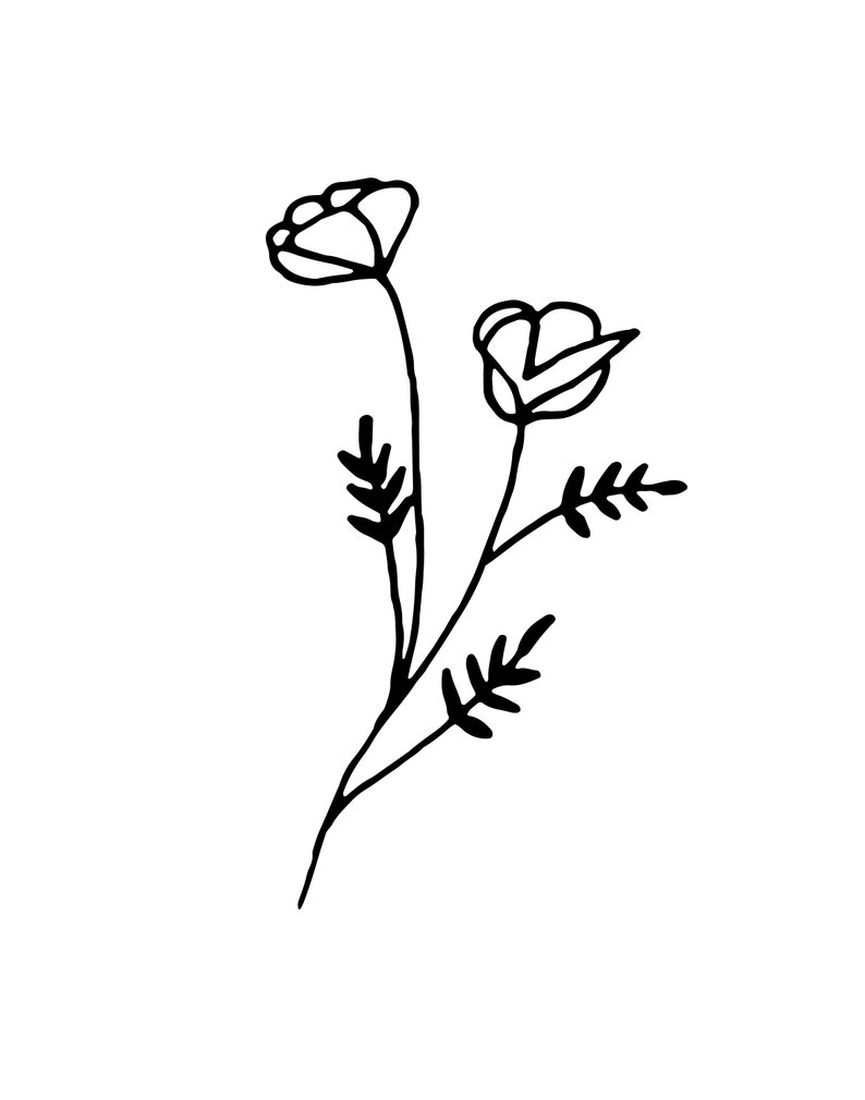 Set of 3 Minimalist Digital Prints Floral Set/ Botanical Set | Etsy