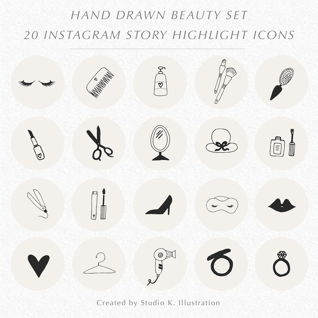 20 Beauty/ Lifestyle/ Make-up Instagram Story/highlight Icons,hand ...