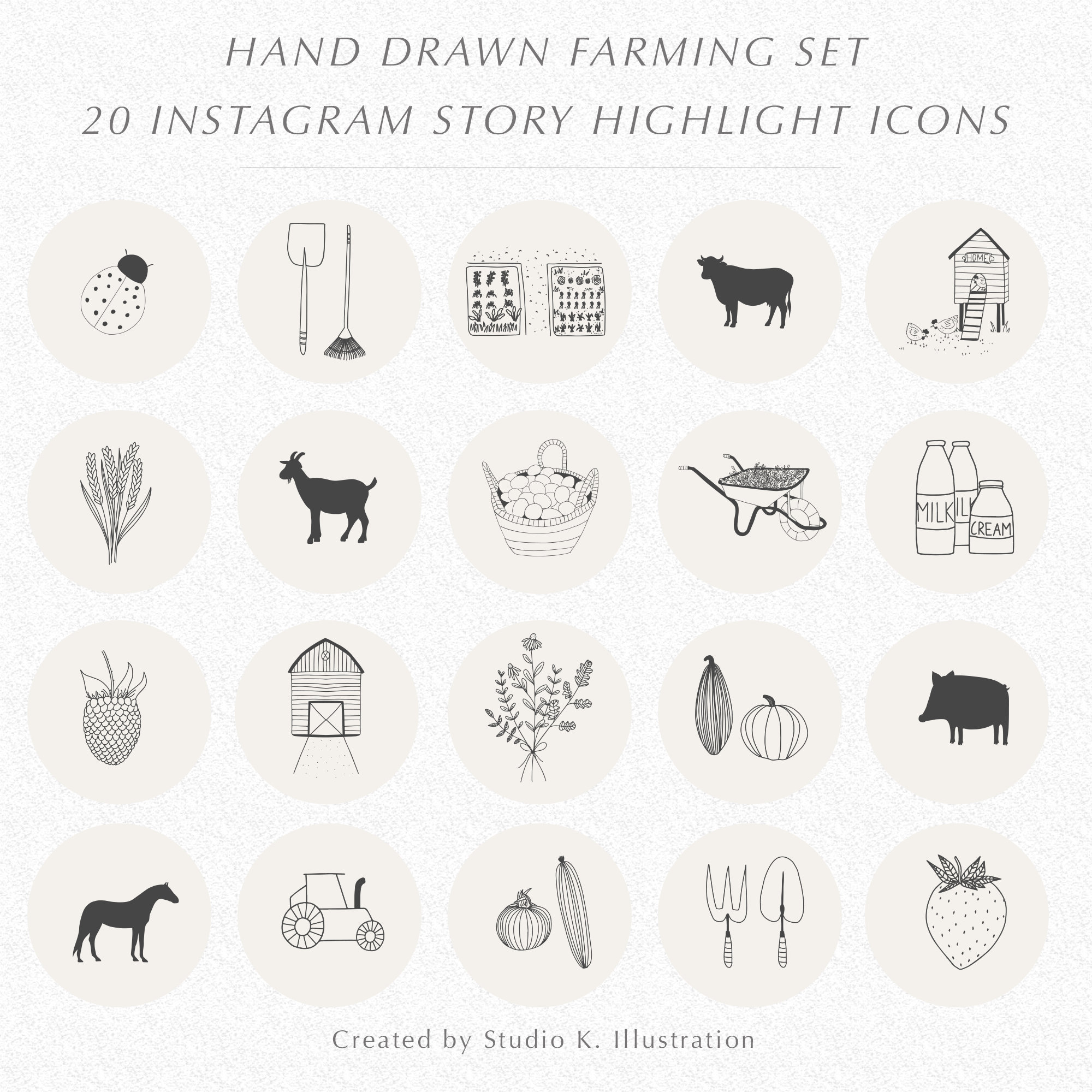 20 Farming/outdoors/gardening Instagram Story Icons Highlight - Etsy