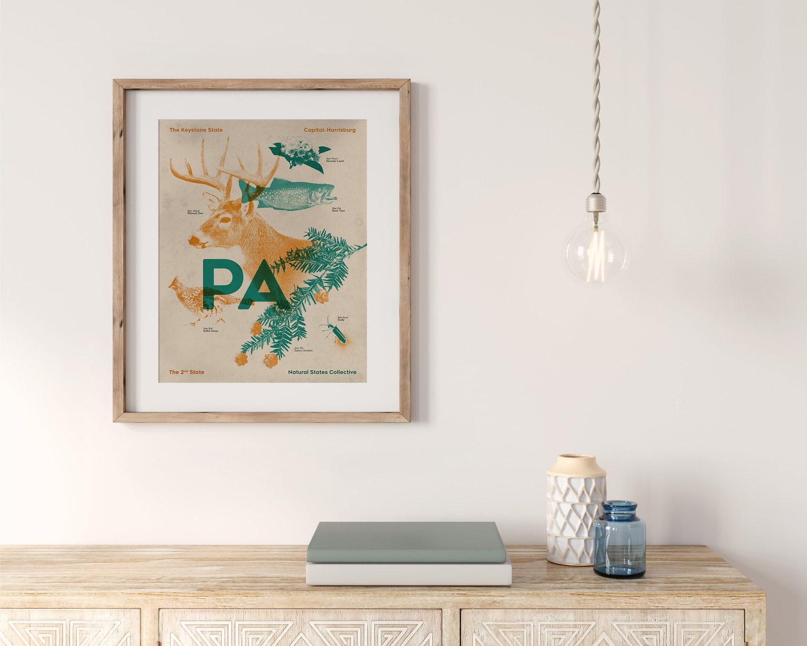 Pennsylvania State Symbol Riso Poster - Etsy