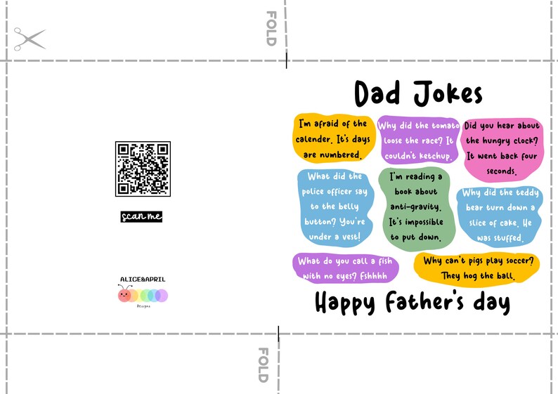 Funny Printable Father's Day Card Dad Jokes Instant Download Unique ...