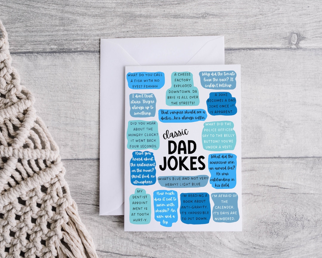 Funny Dad Jokes Printable Card Digital Download Birthday, Father's Day ...