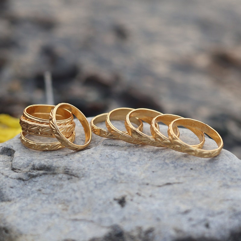 Gold Stack Rings - Etsy
