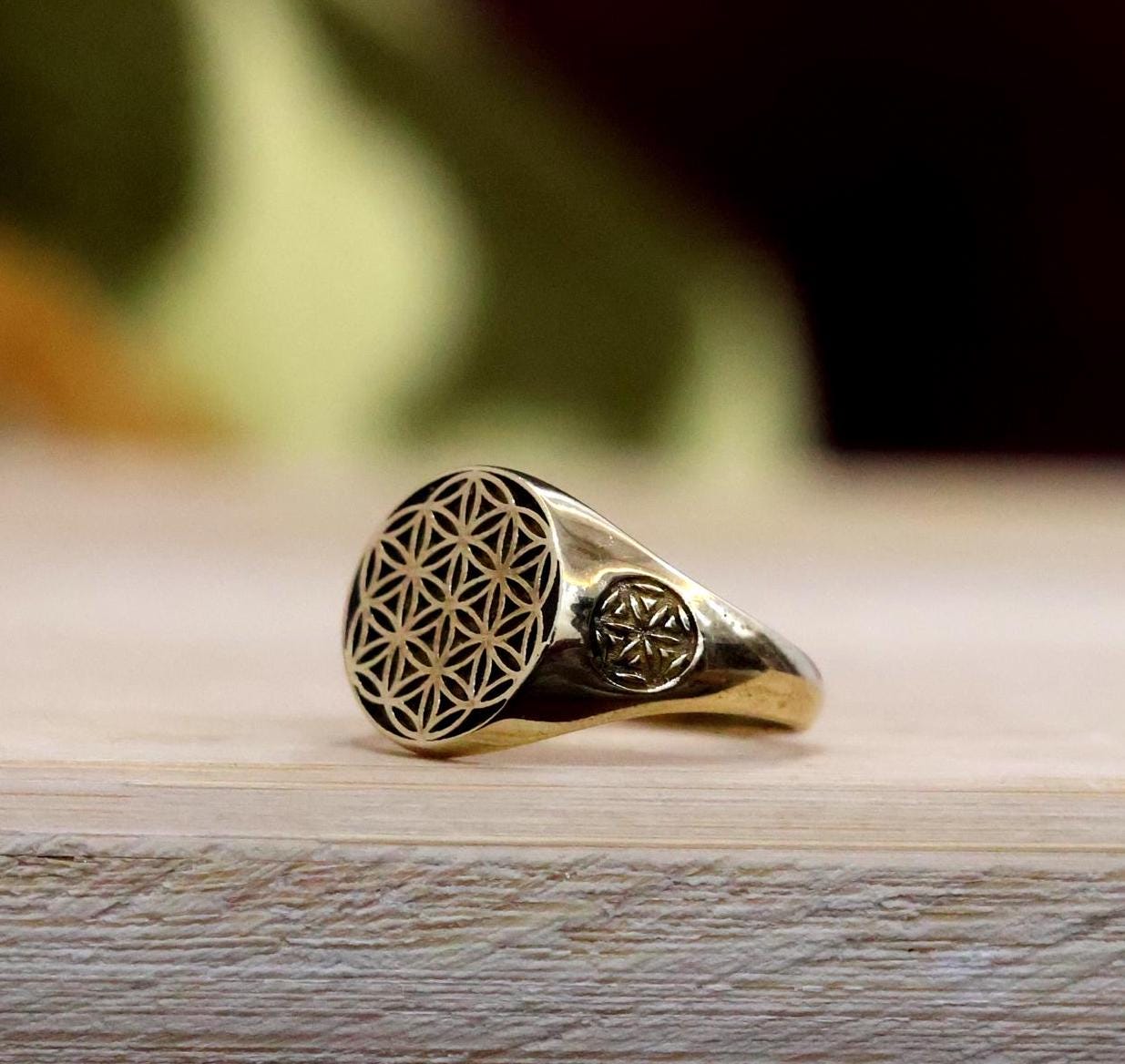 Flower of Life Ring, Signet Ring, Sacred Geometry Ring, Seed of Life ...