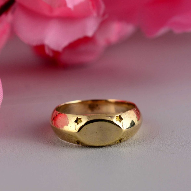 Simple Brass Ring, Solid Brass Ring, Midi Finger Ring Band, Handmade ...