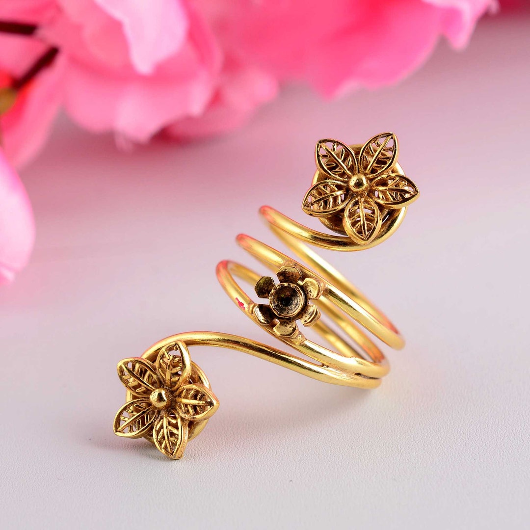 Flower Arthritis Ring, MCP Splint Knuckle Ring, Brass Ring for Women ...