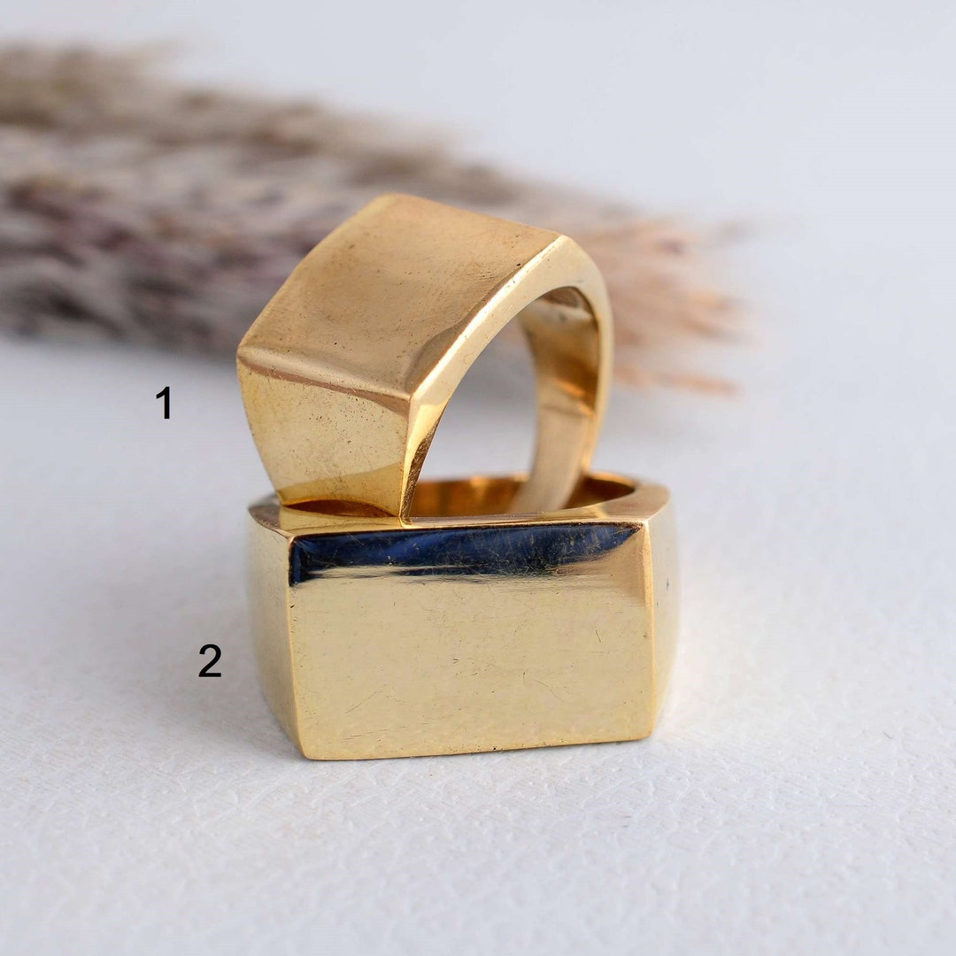 Signet Square Gold Ring, Signet Ring, Men Signet Ring ,women Signet ...