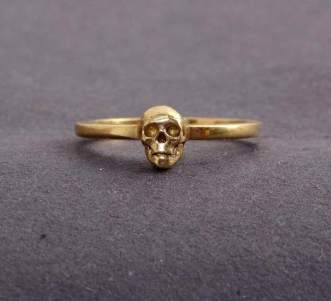 Gold Skull Ring, Skull Ring, Gothic Ring, Horror Ring, Skeleton Ring ...