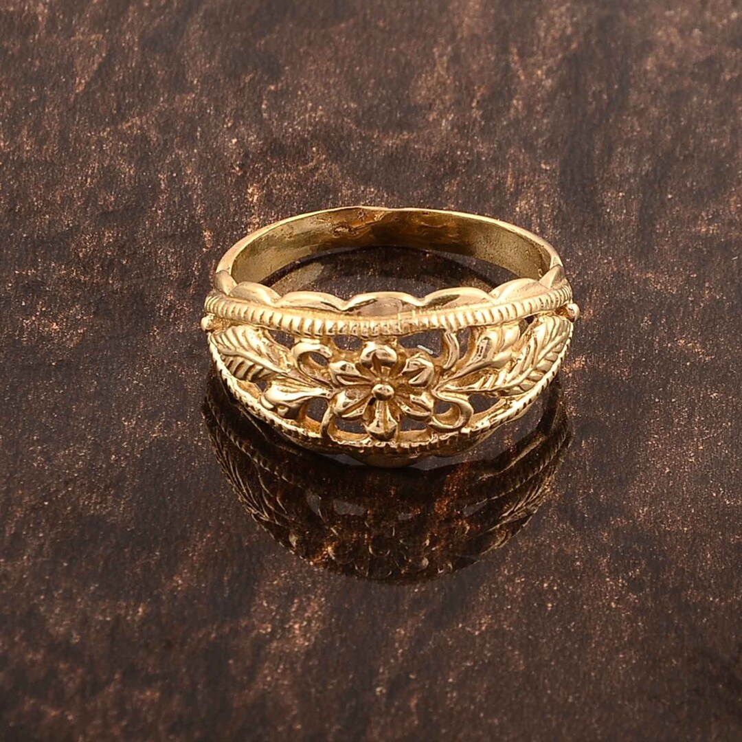 Flower Ring 18k Gold Flower Ring Handmade Ring Floral Ring - Etsy