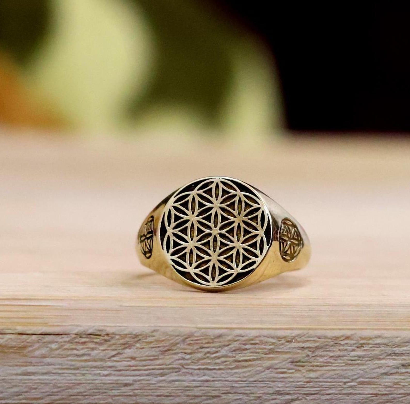 Flower of Life Ring, Signet Ring, Sacred Geometry Ring, Seed of Life ...