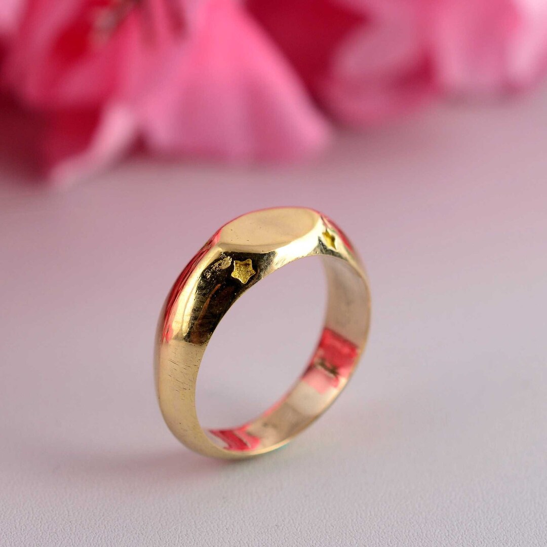 Simple Brass Ring, Solid Brass Ring, Midi Finger Ring Band, Handmade ...