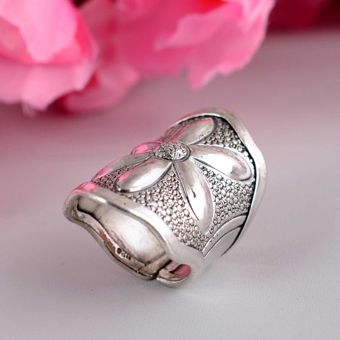 Flower Boho Ring, Mandala Ring, Handmade Jewelry, Gift for Her, 925 ...