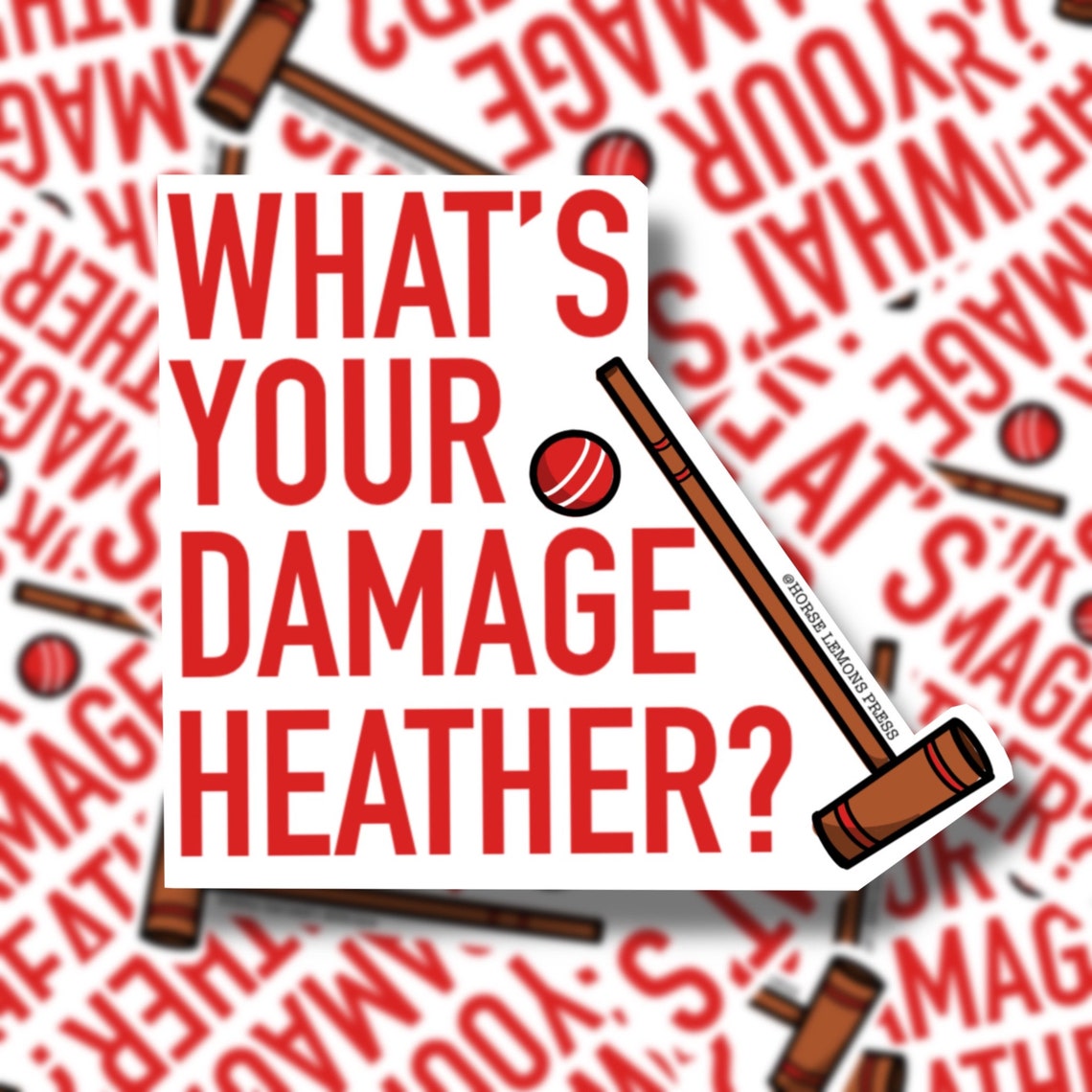 What's Your Damage Heather Weatherproof Vinyl Sticker - Etsy