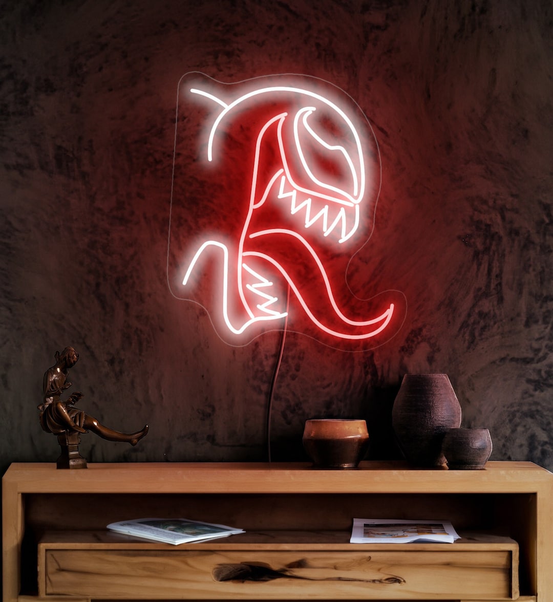 Venom Neon Sign, Venom Sign, Venom Led Sign, Kids Room Neon Sign, Game ...