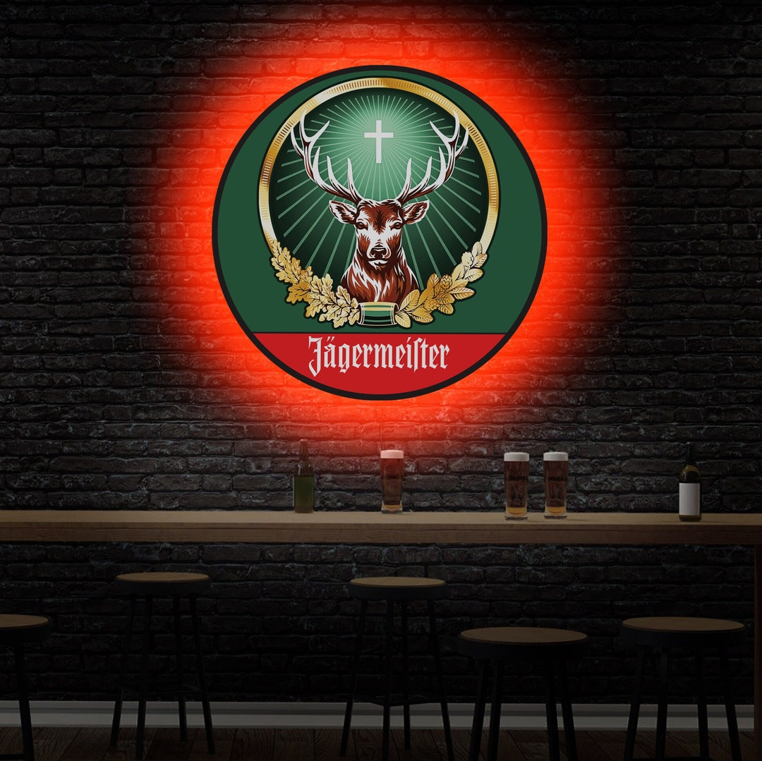 Jagermeister Neon Sign, Jagermeister Logo Sign, Jagermeister Led Sign ...