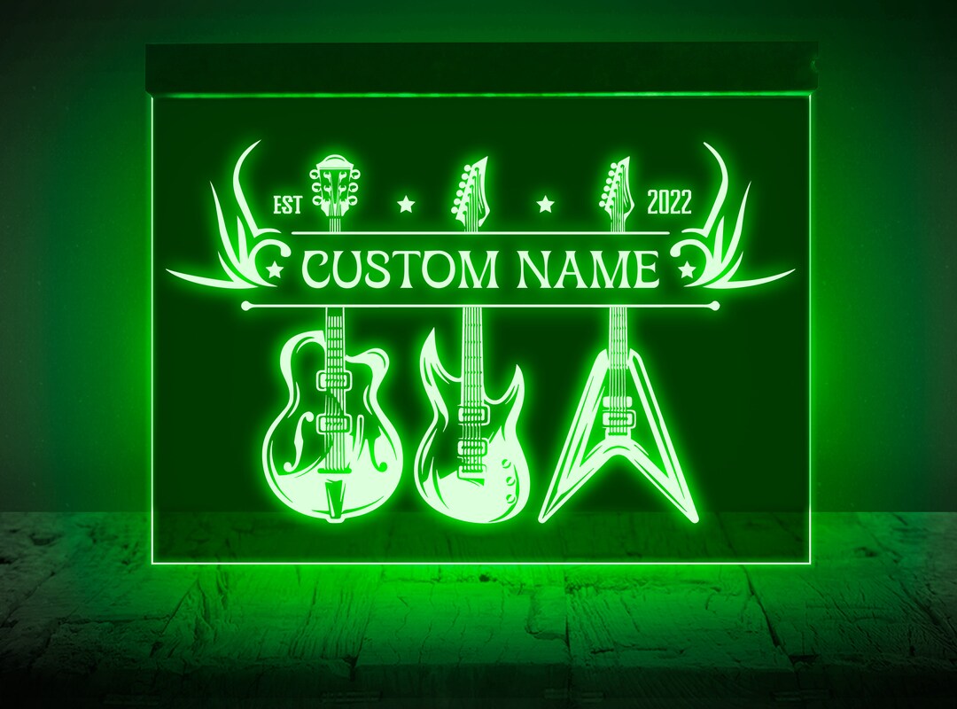 Guitar Neon Sign, Guitar Name Sign, Guitar Led Sign, Guitar Light Sign ...