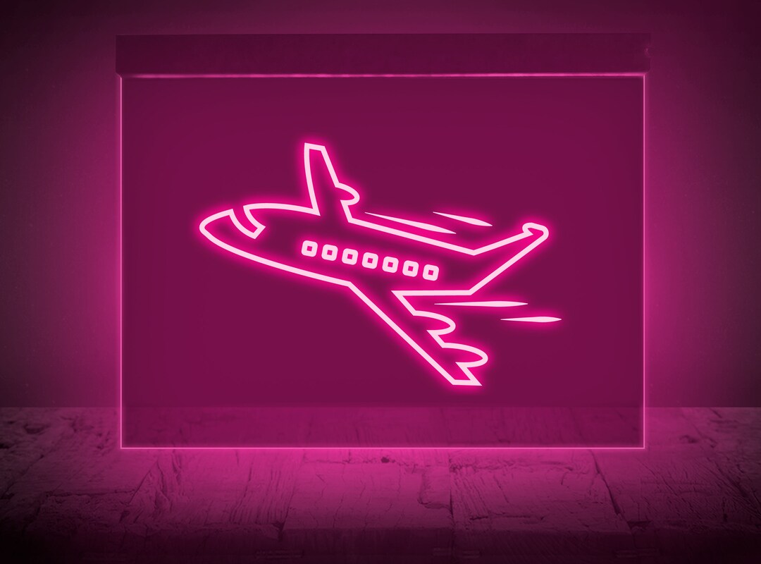 Airplane Led Sign, Airplane Light Sign, Airplane Wall Decor Kids ...