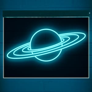 Planet Neon Lightplanet Neon Signspace Neon Signled Sign - Etsy