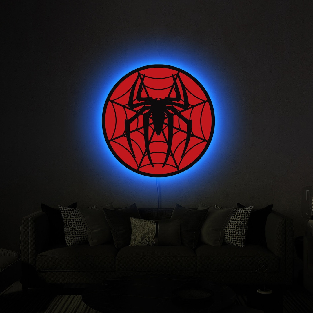 Spiderman Neon Sign, Spiderman Logo, Spiderman Led Sign, Superhero Neon ...