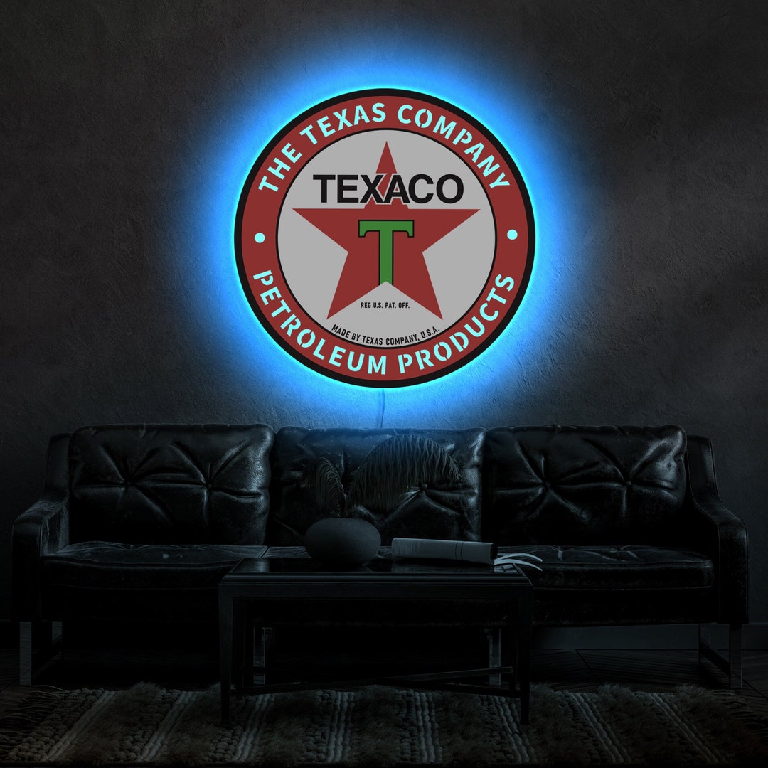 Texaco Neon Sign, Texaco Sign, Oil and Gas Sign, Texaco Led Sign ...