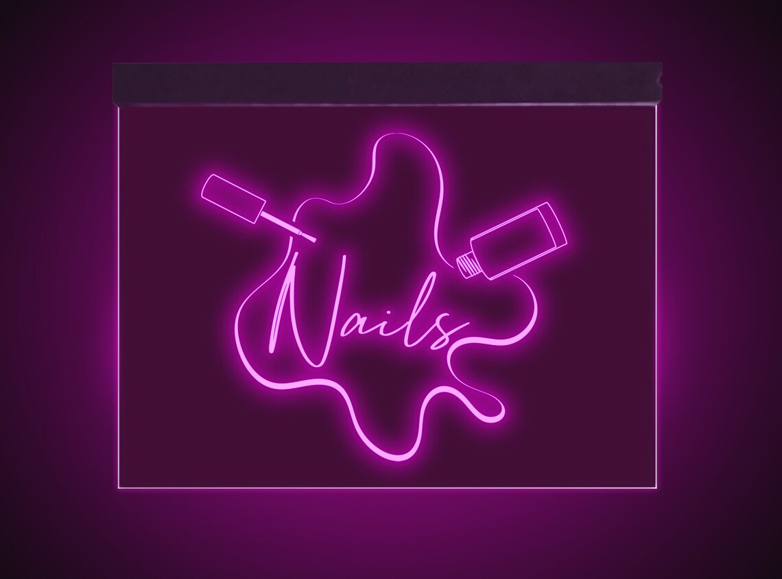 Nails Studio Neon Sign Nails Neon Sign Custom Nails Led - Etsy