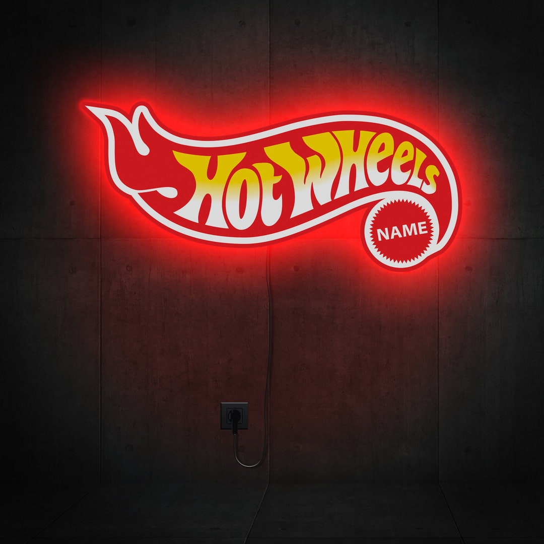 Hot Wheels Neon Sign, Custom Hot Wheels Sign, Hot Wheels Name Sign, Hot ...