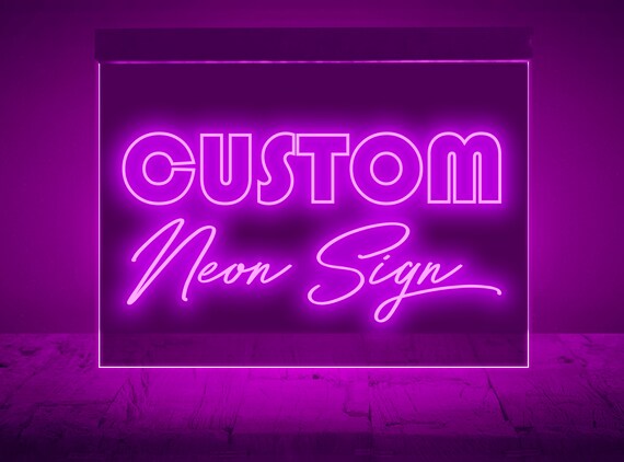 Pink Neon Sign Customled Neon Sign Custom Logopersonalized | Etsy