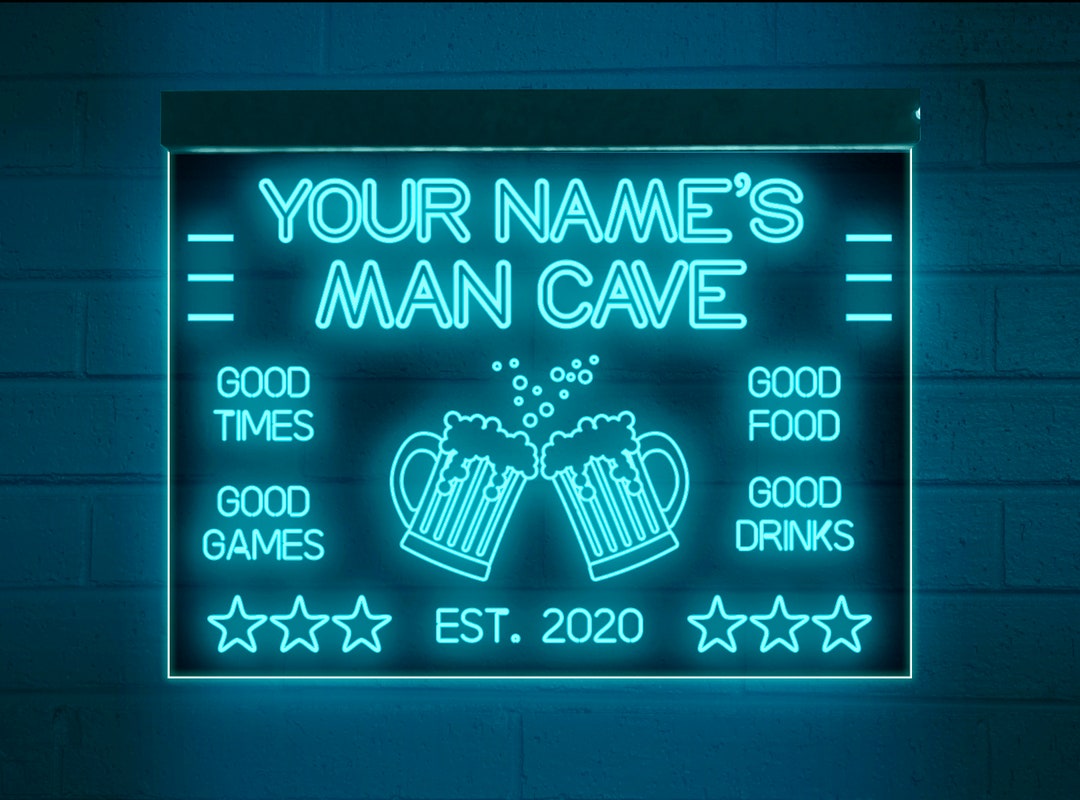 Man Cave Sign Personalized Led, Man Cave Neon Sign, Man Cave Light up ...