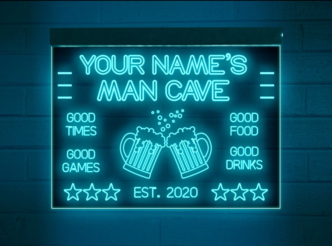 Man Cave Sign Personalized Led Man Cave Neon Sign Man Cave - Etsy