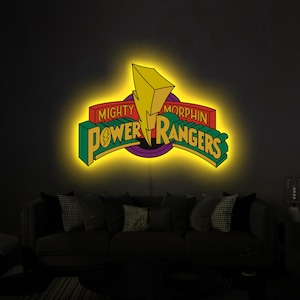 Power Rangers Logo Light, Power Rangers Neon Sign, Mighty Morphin Power ...