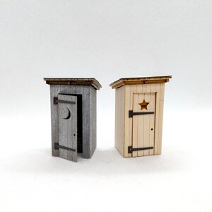1:48 Scale "moon & Star" Outhouse Kit Set (2 Kits, Unpainted Wood ...