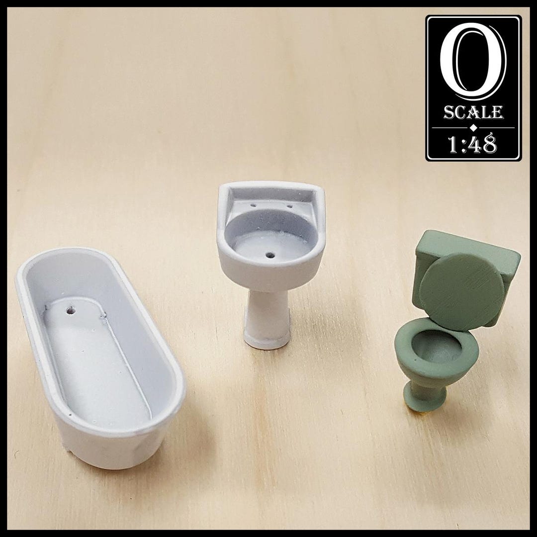 1:48 Scale Bath Set (unpainted Resin) - Etsy