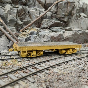 1:48 Scale On2/on30 18' Flat Car Kit LESS TRUCKS (unpainted Wood, Metal ...