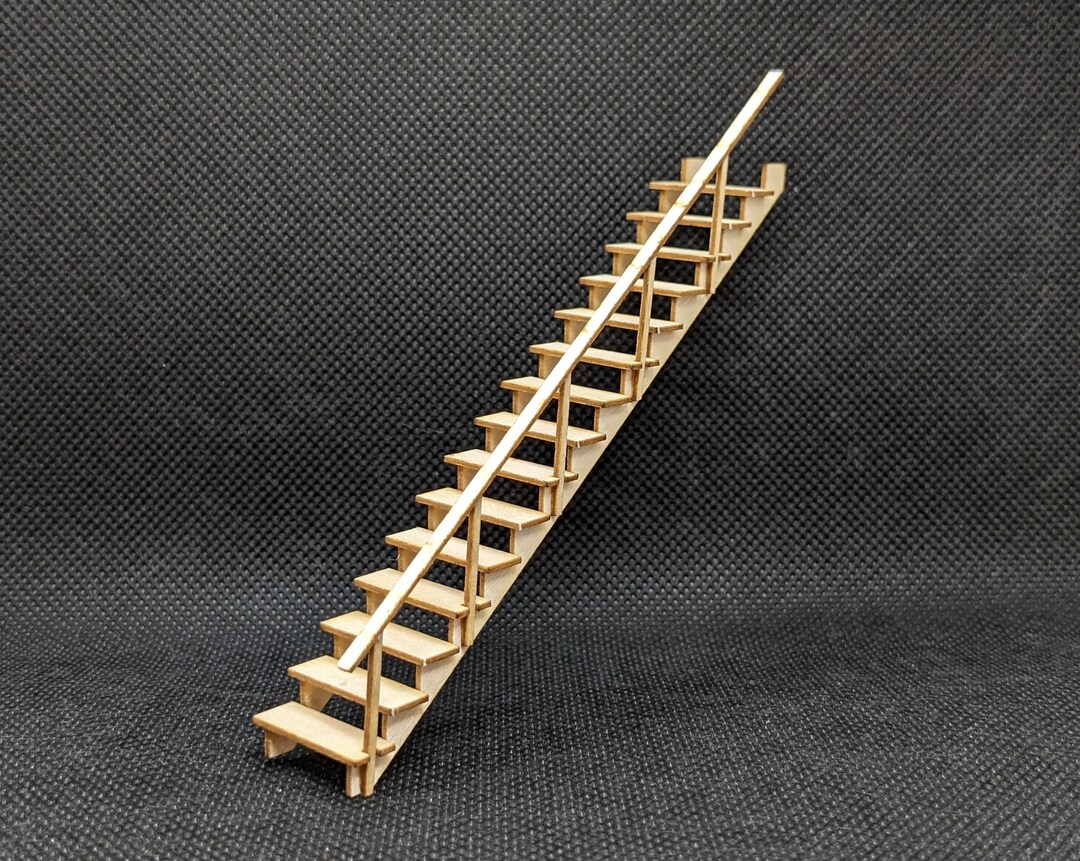 1:48 Scale Staircase Kit With Single Side Railing 38 Degree - Etsy