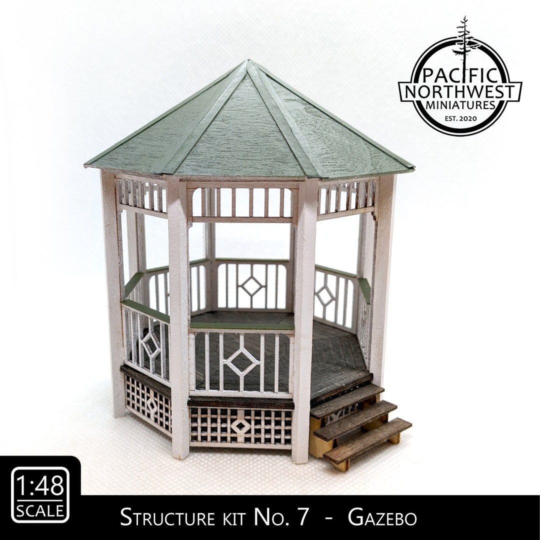 1:48 Scale Building Kit "gazebo" (unpainted Wood) - Etsy