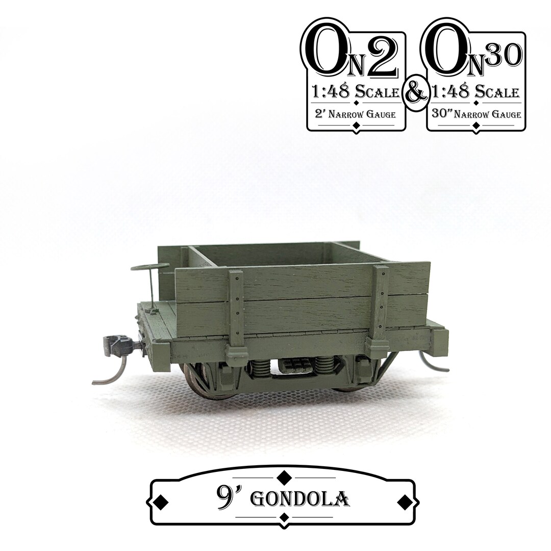 1:48 Scale On2/on30 Narrow Gauge 9' Low Gondola Kit (unpainted Wood ...