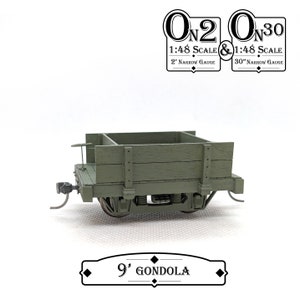 1:48 Scale On2/on30 Narrow Gauge 9' Low Gondola Kit (unpainted Wood ...