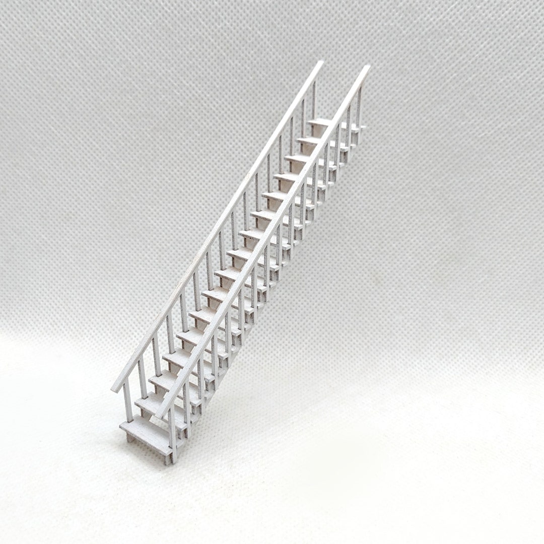 1:48 Scale 36" Deluxe Staircase Kit With Double Side Railing, 38 Degree ...