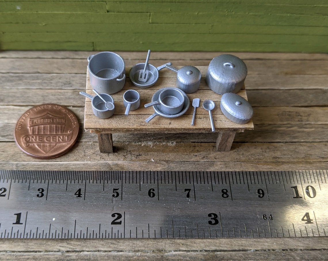 1:48 Scale Cookware Set Pots & Pans unpainted resin | Etsy