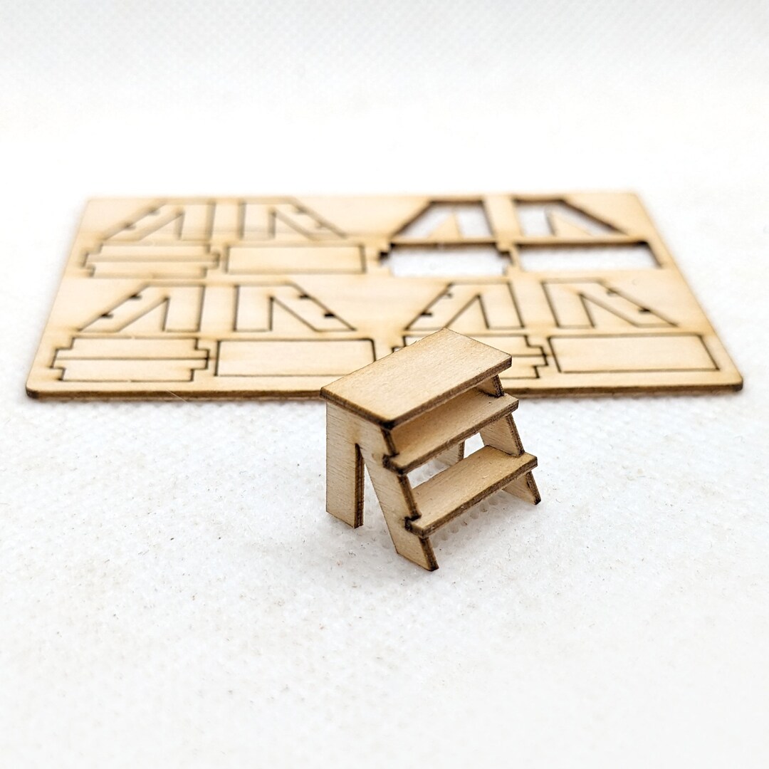 1:48 Scale Step Stool Kit X4 (unpainted Wood) - Etsy