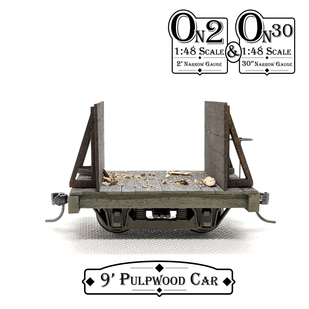 1:48 Scale On2/on30 Narrow Gauge 9' Pulpwood Car Kit (unpainted Wood ...