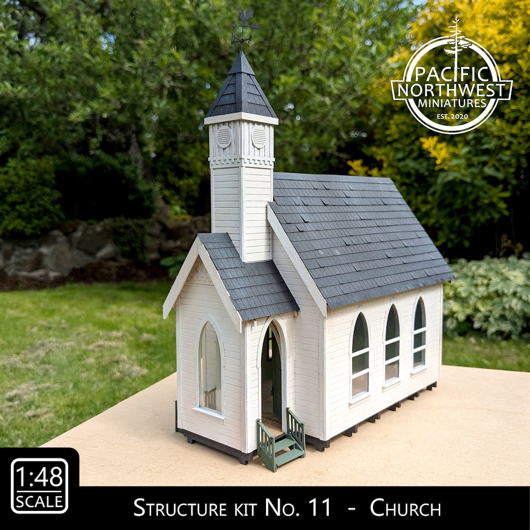 1:48 Scale Building Kit "church / Schoolhouse" (unpainted Multi-media ...